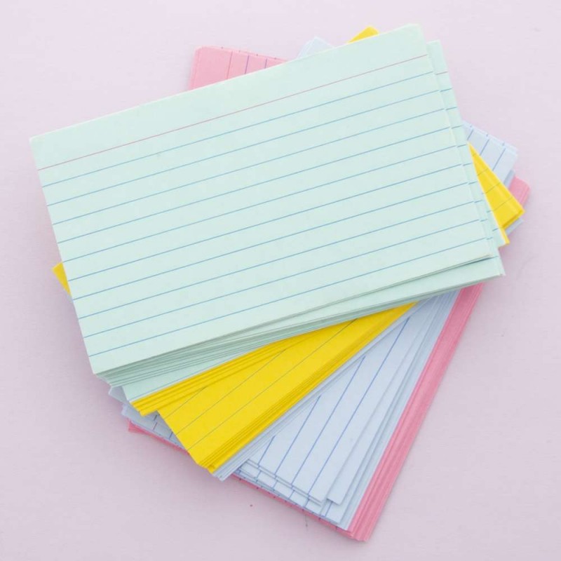 Bazic Ruled Index Cards, 3x5, 100 Sheets, Assorted Colours