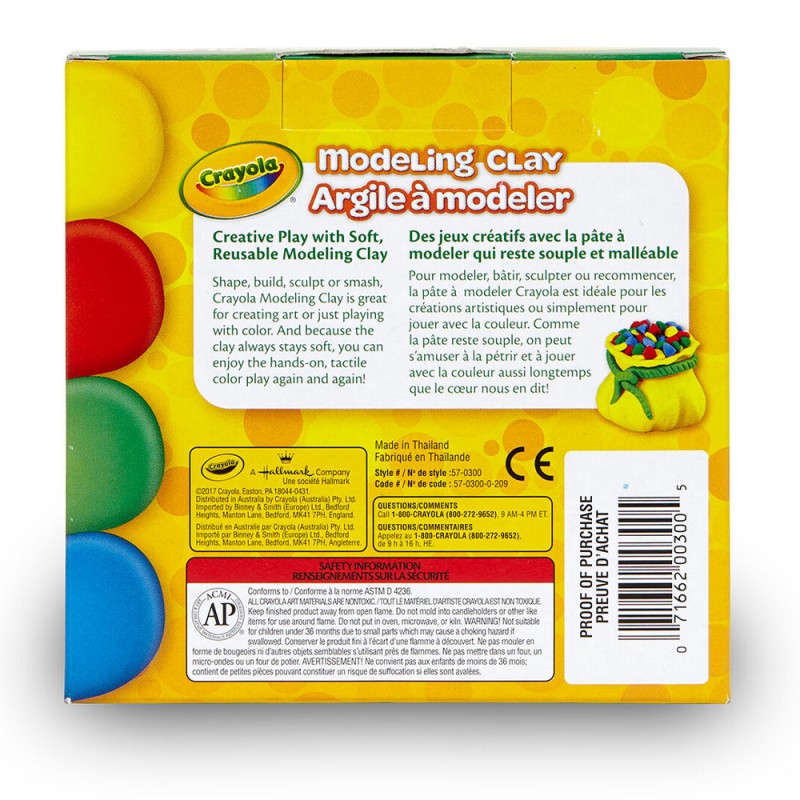 Crayola Modeling Clay, 4 Basic Colours