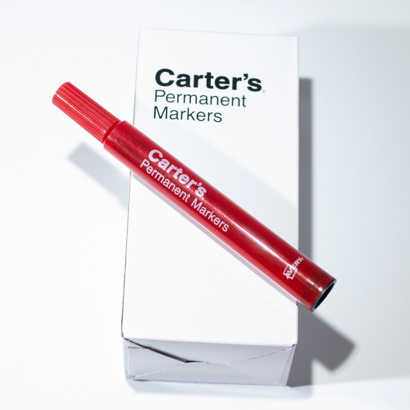 Carter's Permanent Marker, Chisel point, Black/Red